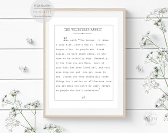 Medium Velveteen Rabbit becoming Real Quote - Etsy