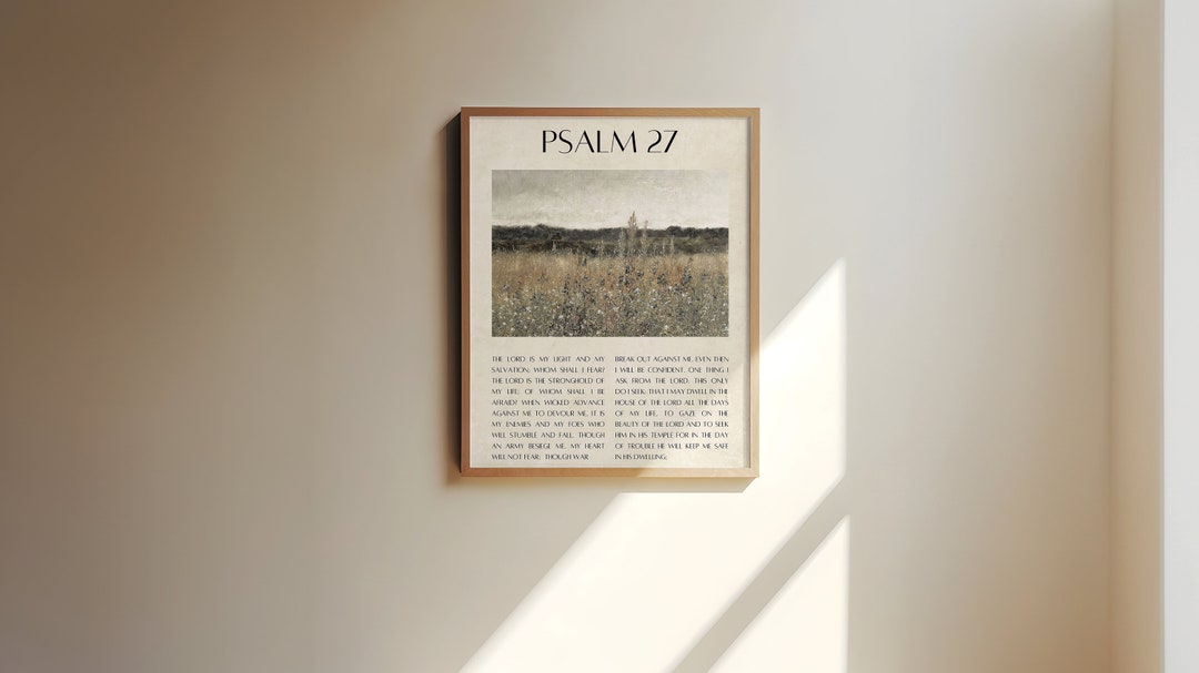 Psalm 27 Wall Art, Psalm 27 Print, Bible Verse Wall Art, Christian Wall ...