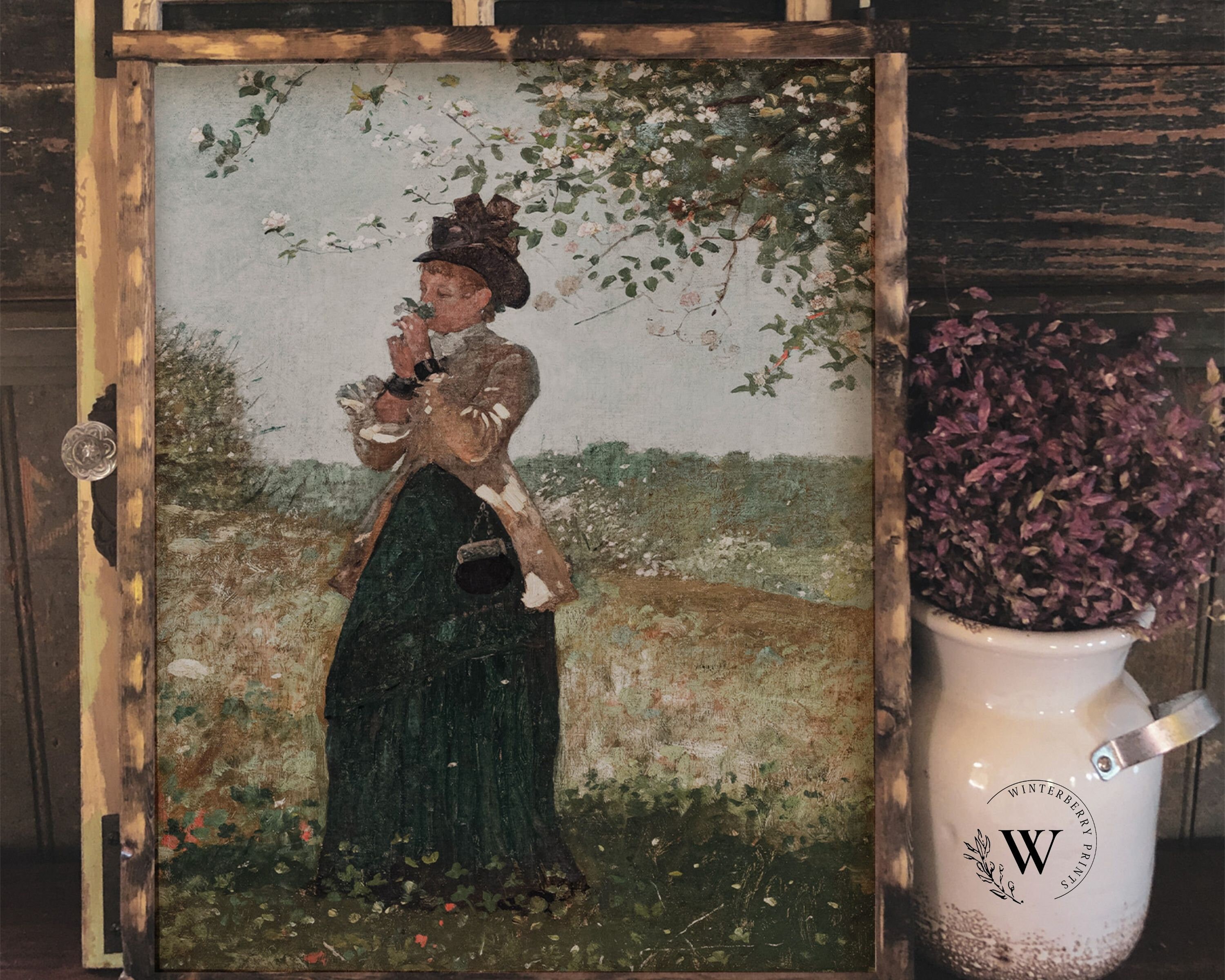 Spring Printable Vintage Lady Portrait Spring Time | Etsy