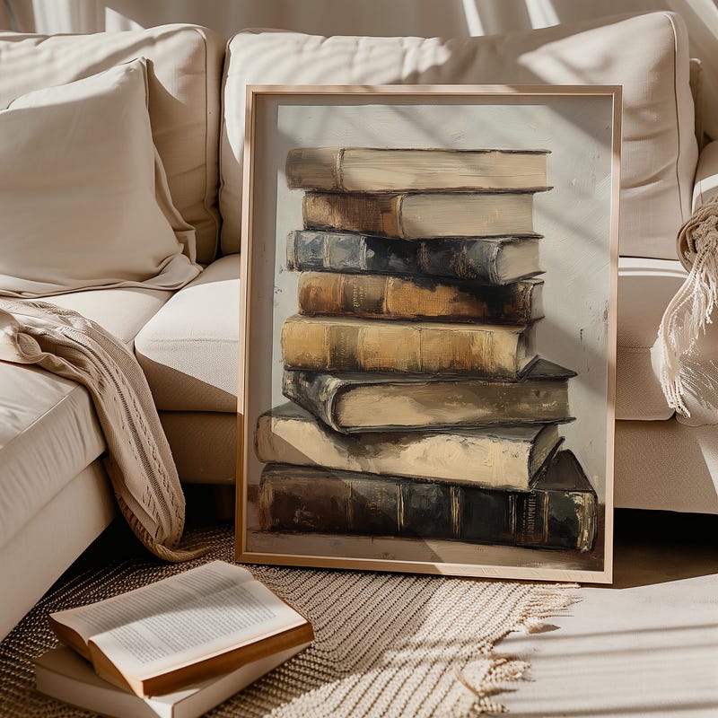 Oil Library Print - Etsy
