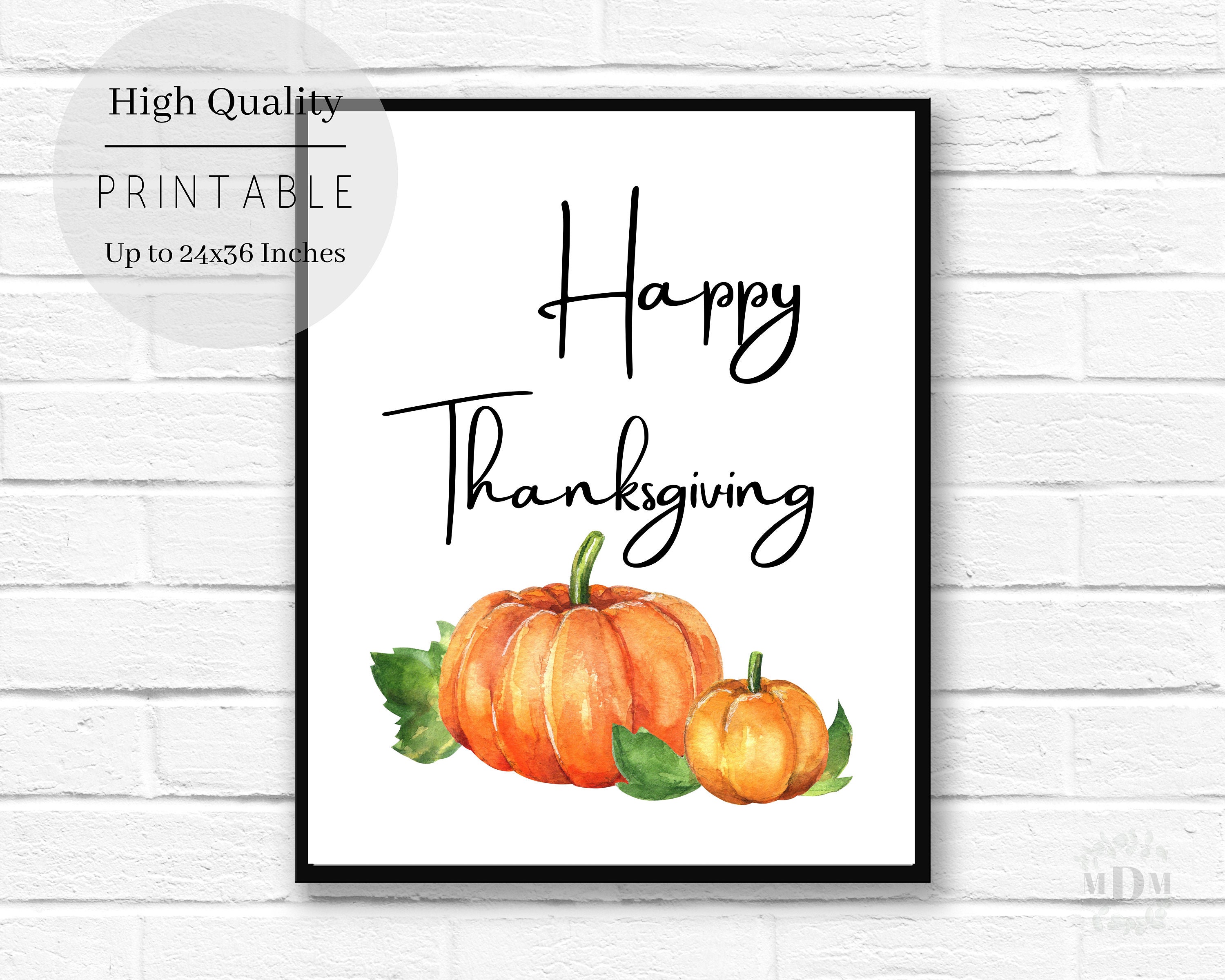 Thanksgiving Printable, Happy Thanksgiving Poster sold by ChaZhan | SKU ...