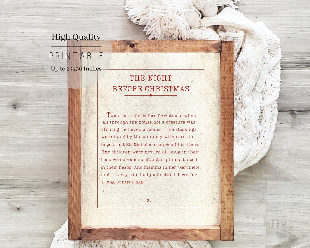 Christmas Printable, Twas the Night Before Christmas Printable ...