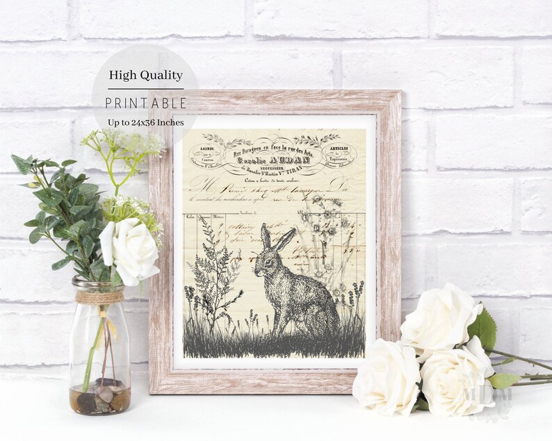 Easter Printable Wall Art Bunny Print Easter Decor Easter - Etsy