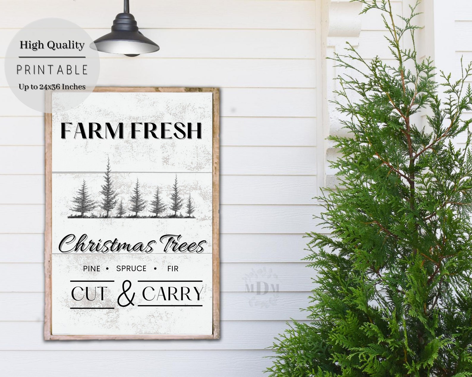 Christmas Printable Farm Fresh Christmas Tree Sign Christmas - Etsy