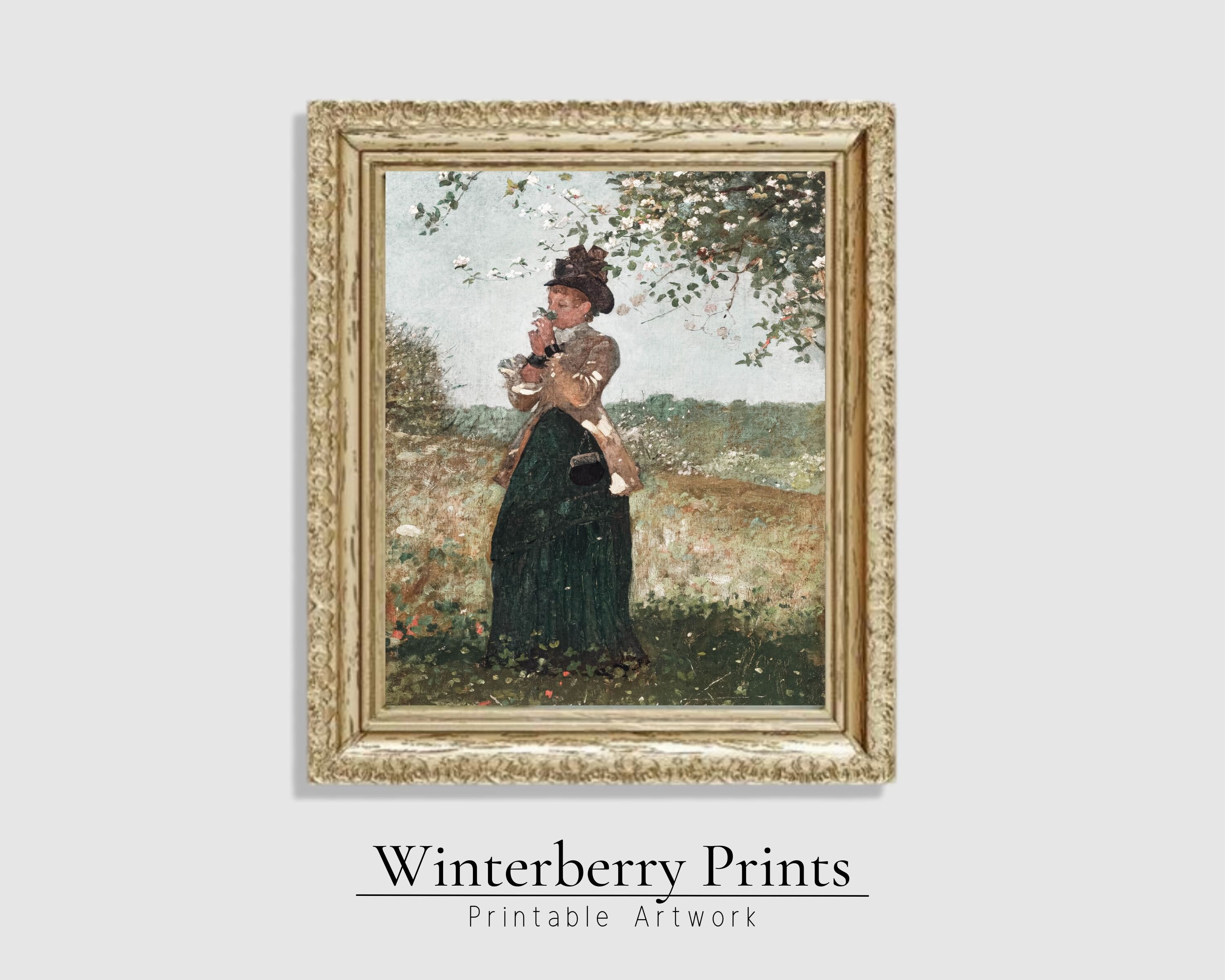 Spring Printable Vintage Lady Portrait - Spring Time Painting-oil ...