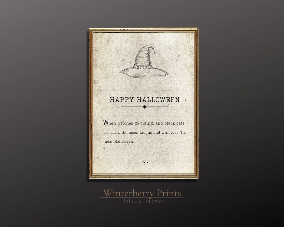 Happy Halloween Printable,book Page Print,halloween Poster,halloween ...