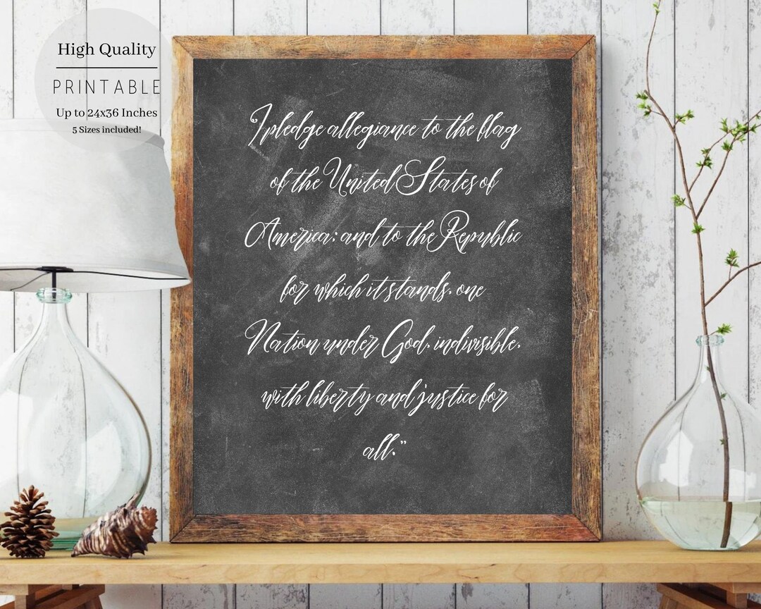 Pledge of Allegiance Printable Wall Art: USA Patriotic Decor (digital ...