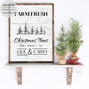 Christmas Printable Farm Fresh Christmas Tree Sign Christmas - Etsy