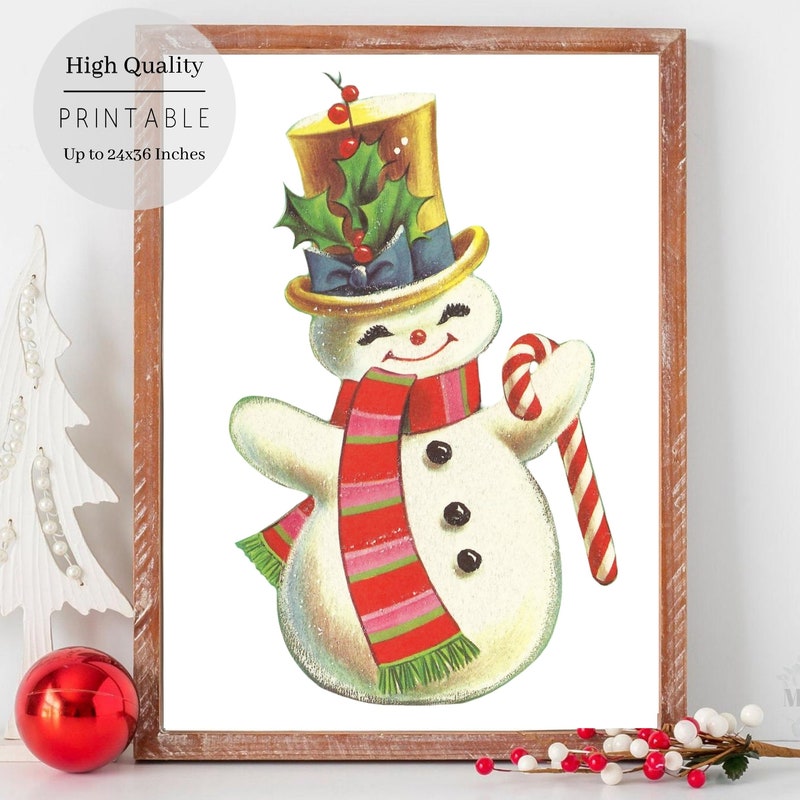 Snowman Print - Etsy