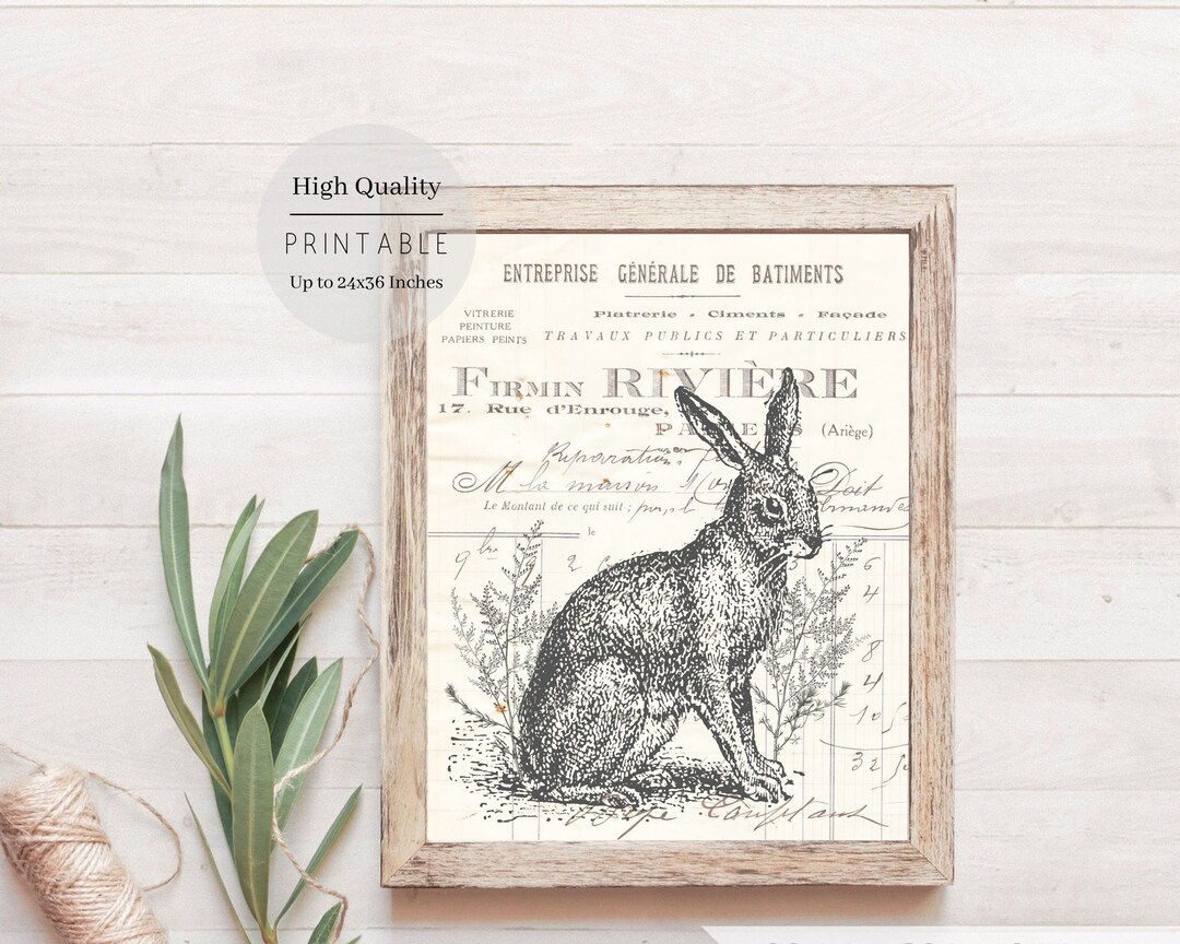 Easter Printable Wall Art Bunny Print Easter Decor Easter - Etsy