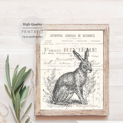 Easter Printable Wall Art Bunny Print Easter Decor Easter | Etsy