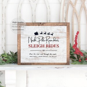 Christmas Printable,reindeer Sleigh Rides,christmas Wall Decor, Holiday ...