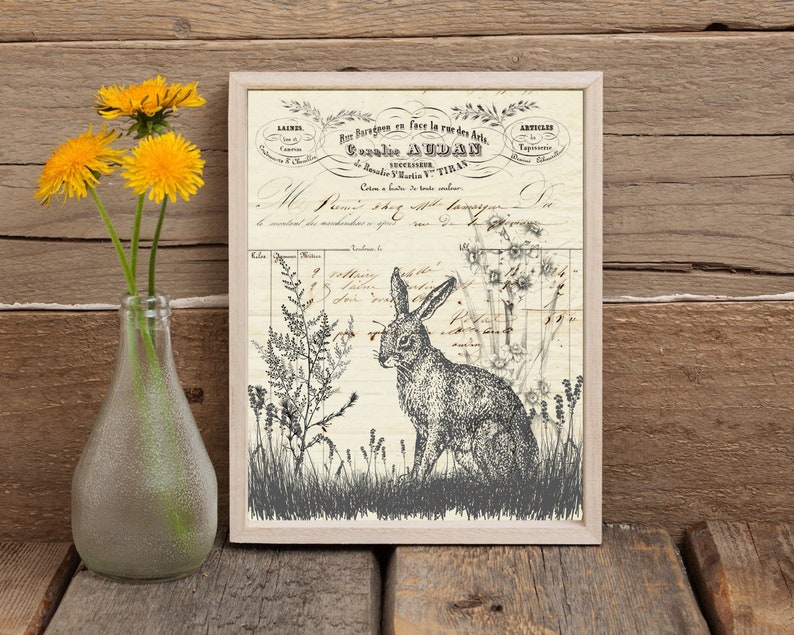 Easter Printable Wall Art Bunny Print Easter Decor Easter - Etsy