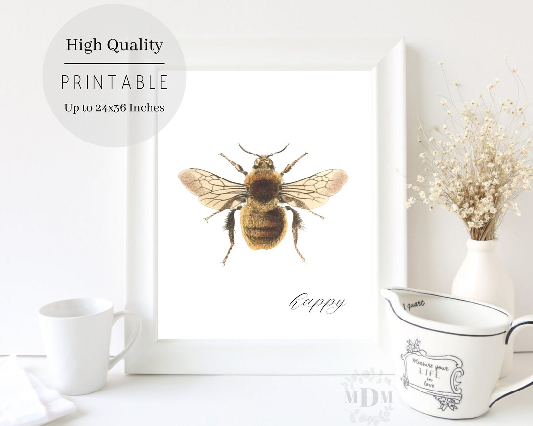 Spring Printable Wall Art,vintage Bee Print,bumble Bee Print, Farmhouse ...