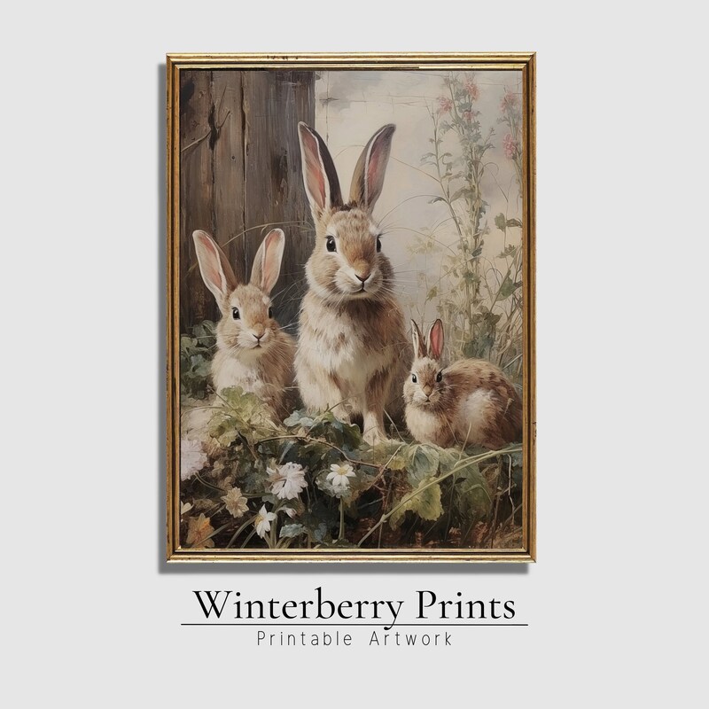 Vintage Bunny Print - Etsy
