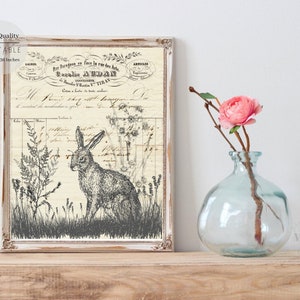 Easter Printable Wall Art Bunny Print Easter Decor Easter Art Happy ...