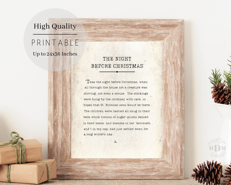 Christmas Printable Twas the Night Before Christmas - Etsy
