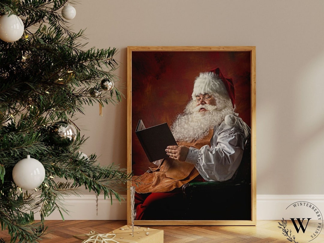 Printable Christmas Wall Art, Santa Print, Christmas Decor, Vintage ...