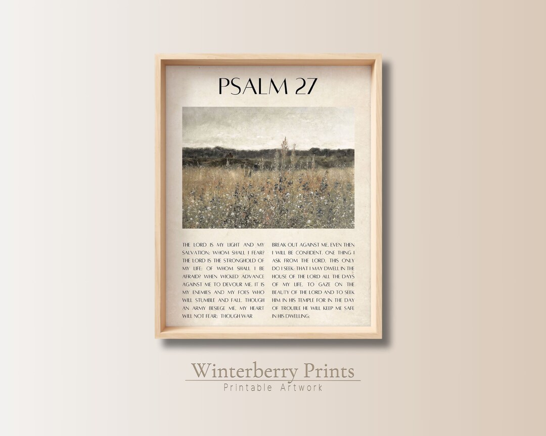 Psalm 27 Wall Art, Psalm 27 Print, Bible Verse Wall Art, Christian Wall ...