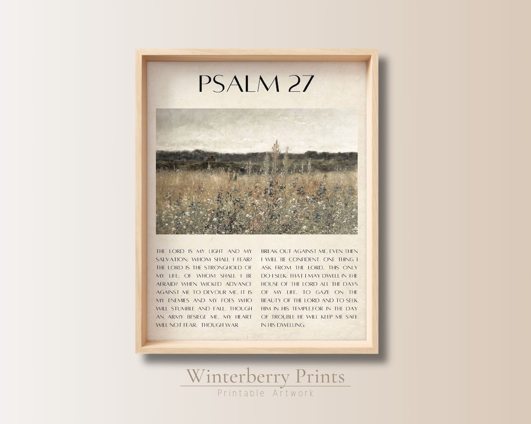 Psalm 27 Wall Art, Psalm 27 Print, Bible Verse Wall Art, Christian Wall ...