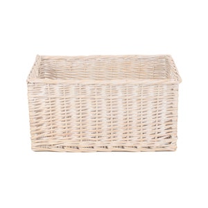 Storage Basket White Wicker Baskets in 4 Sizes - Etsy