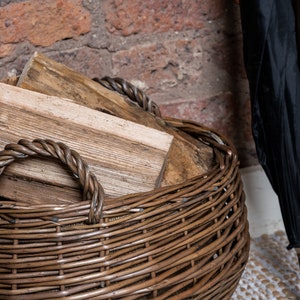 Log Basket Small Round Wicker Baskets in 2 Sizes - Etsy