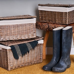 Lined storage baskets store