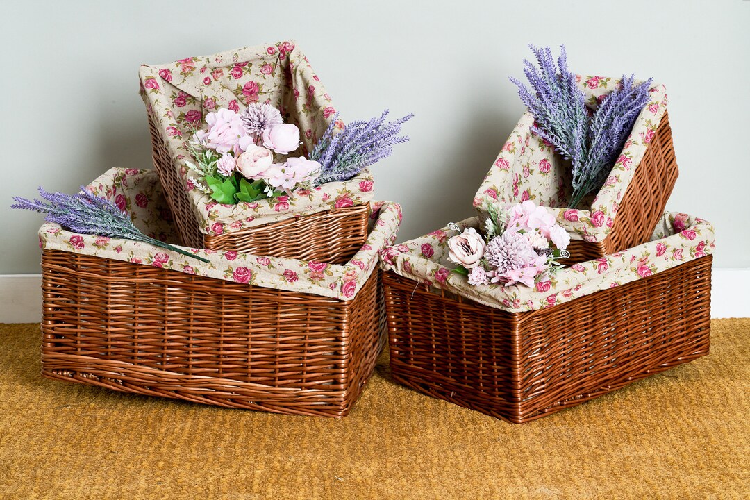 Classic Wicker Storage Baskets Handmade With Optional Lining - Etsy