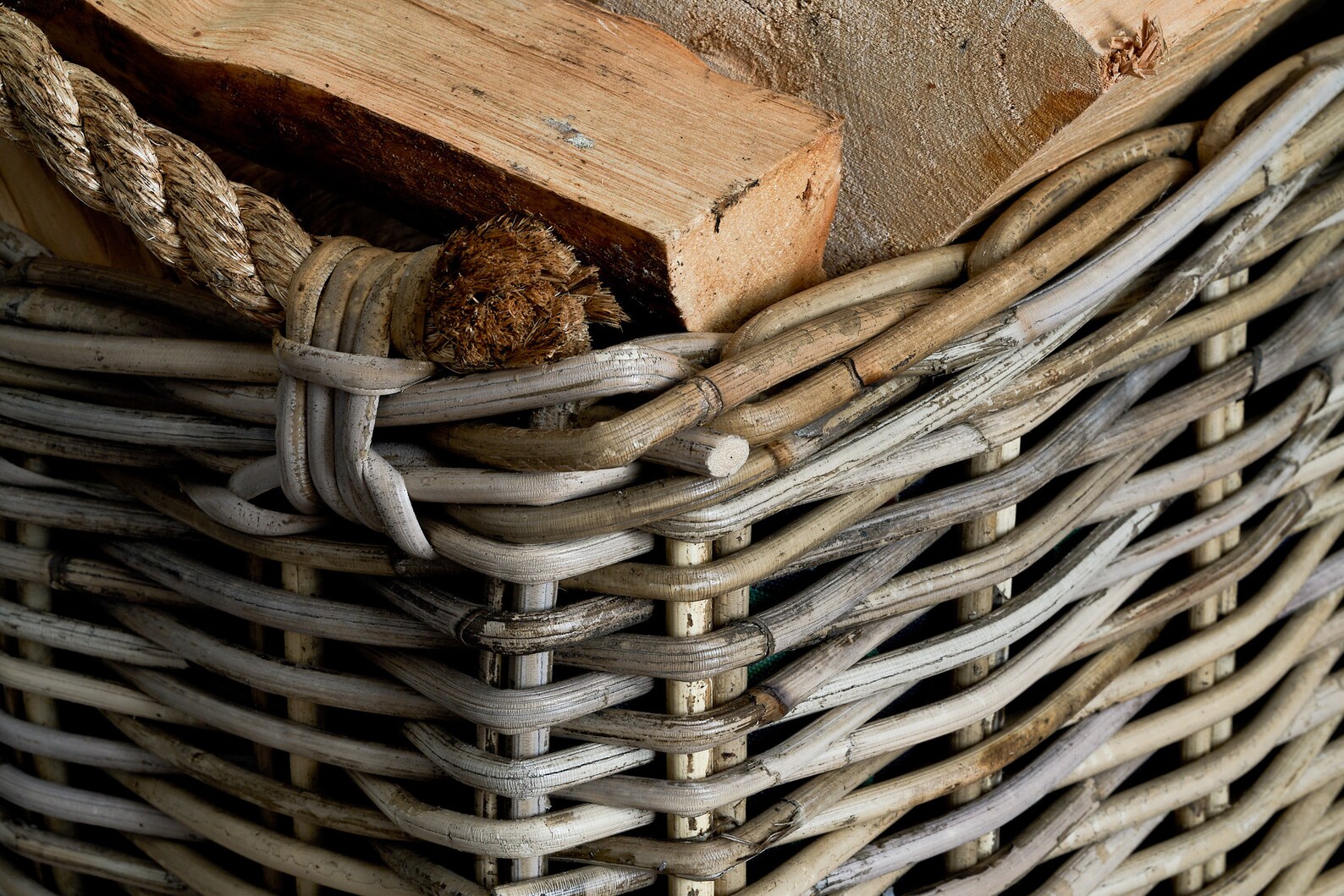 Log Basket Suitable for Outdoors Grey Rattan Basket in 3 - Etsy