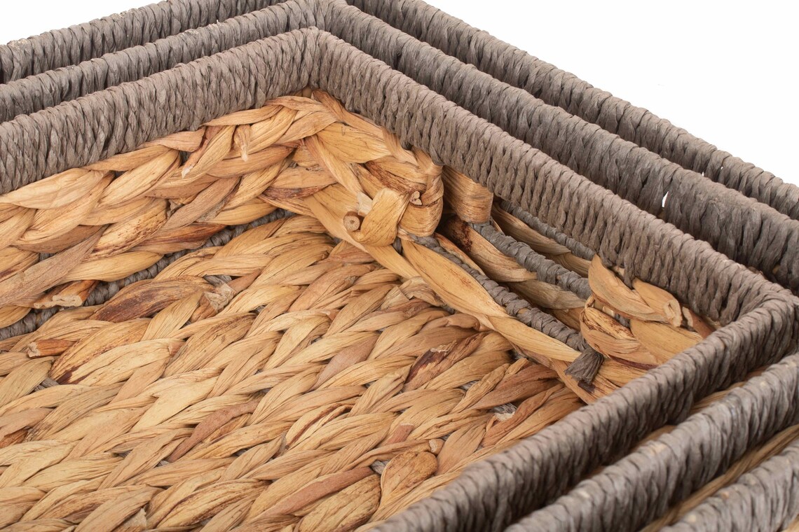 Rectangular Storage Trays Water Hyacinth Baskets in 3 Sizes - Etsy UK