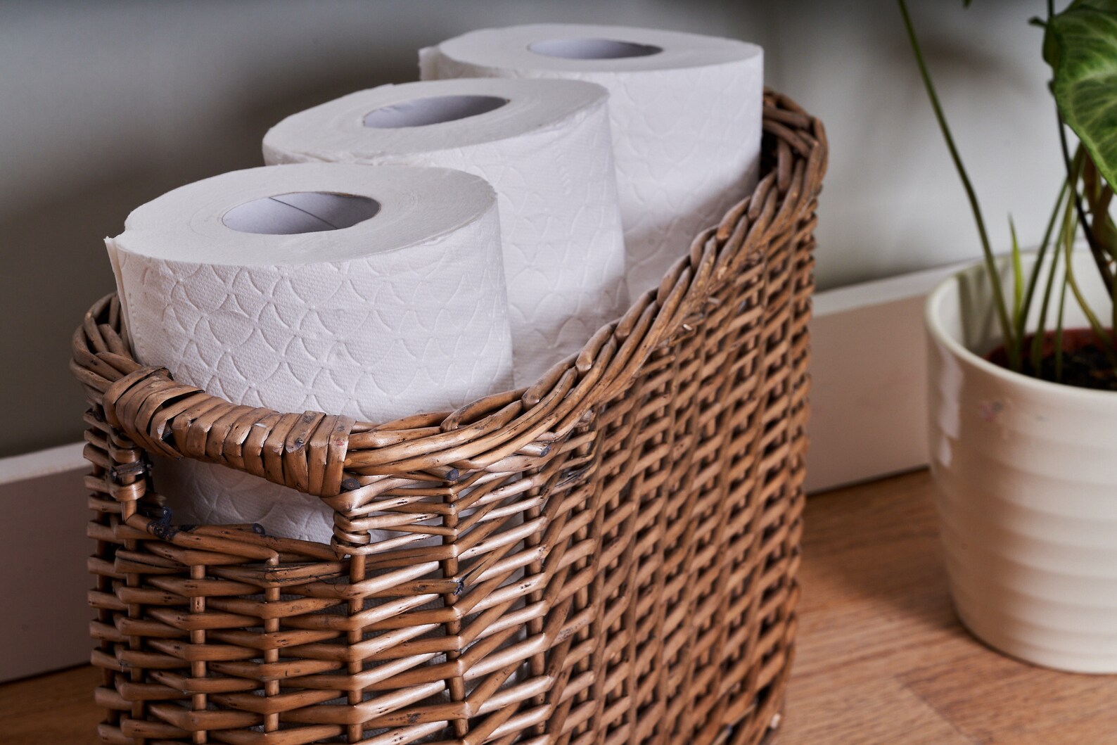 Wicker Toilet Roll Storage Basket in Antique Wash Finish - Etsy