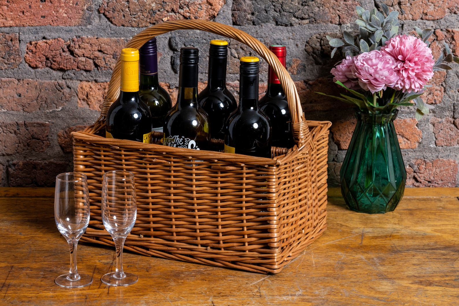 Wine Basket Steamed Wicker Bottle Carrier in 3 Sizes - Etsy