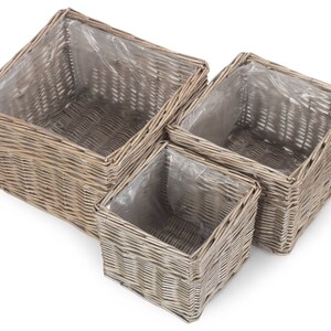 Square Wicker Planters Baskets for Indoor or Outdoor Use - Etsy