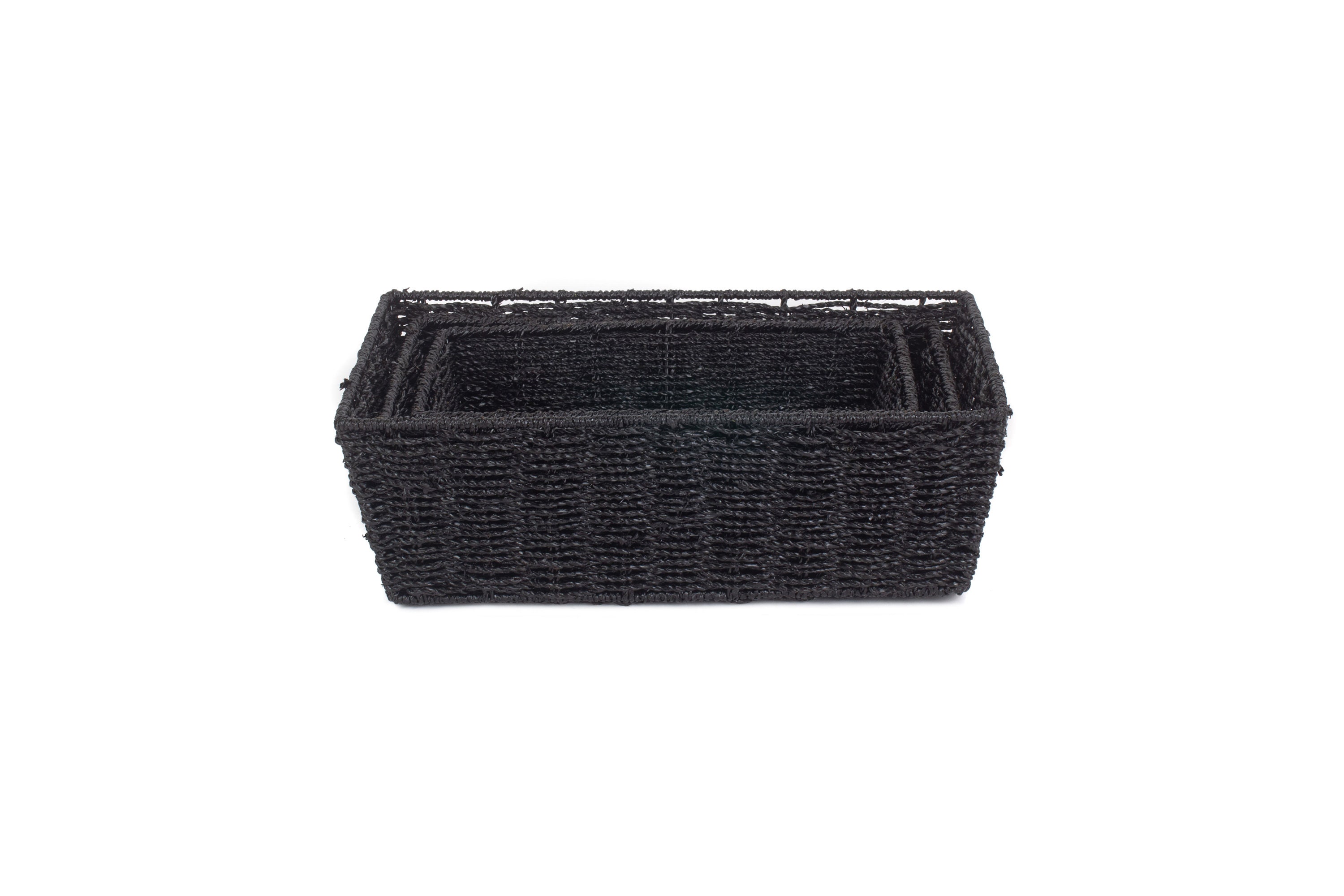 Storage Trays - Black Paper Rope Baskets in 3 Sizes - Etsy UK