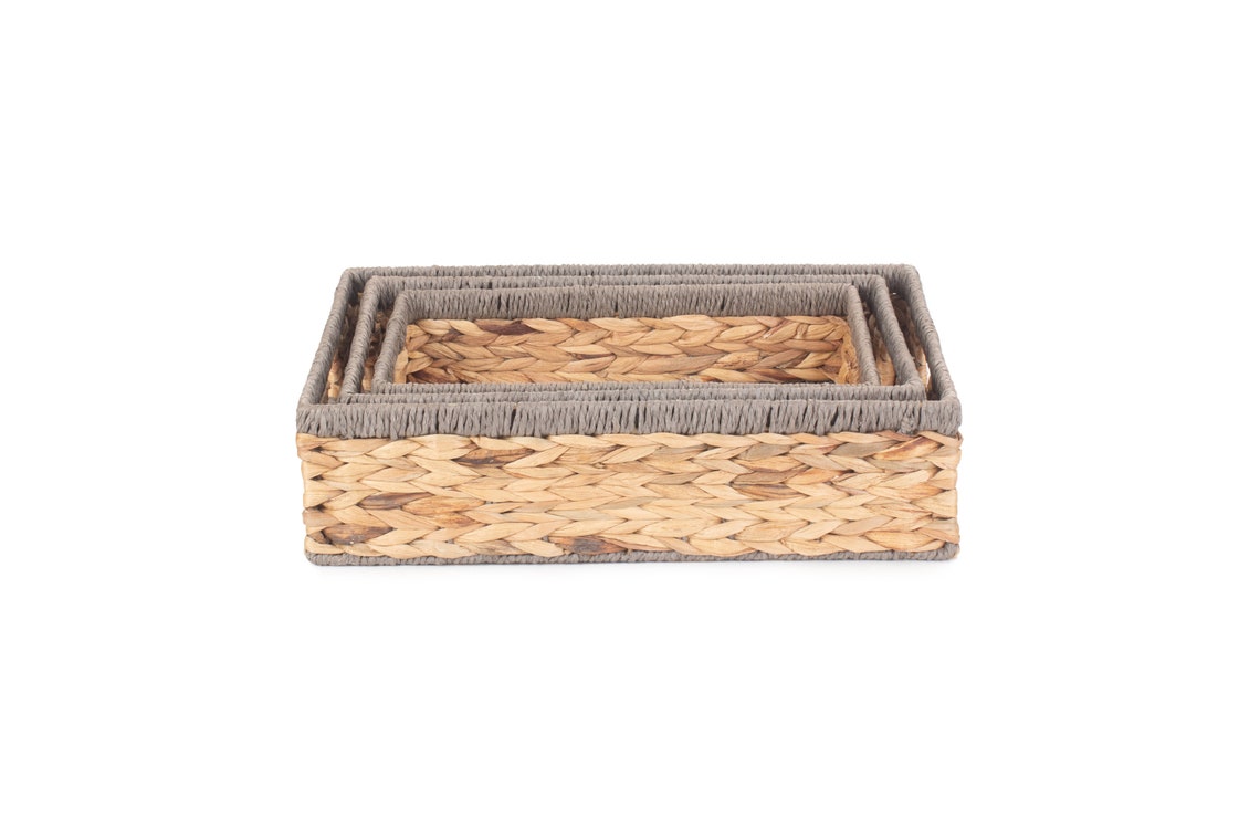 Rectangular Storage Trays - Water Hyacinth Baskets in 3 Sizes - Etsy UK