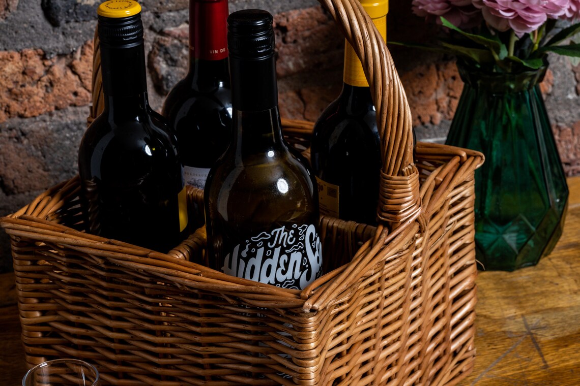 Wine Basket - Steamed Wicker Bottle Carrier in 3 Sizes - Etsy