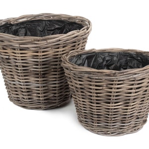Outdoor Rattan Planters in 2 Sizes - Fully Weather Resistant - Etsy