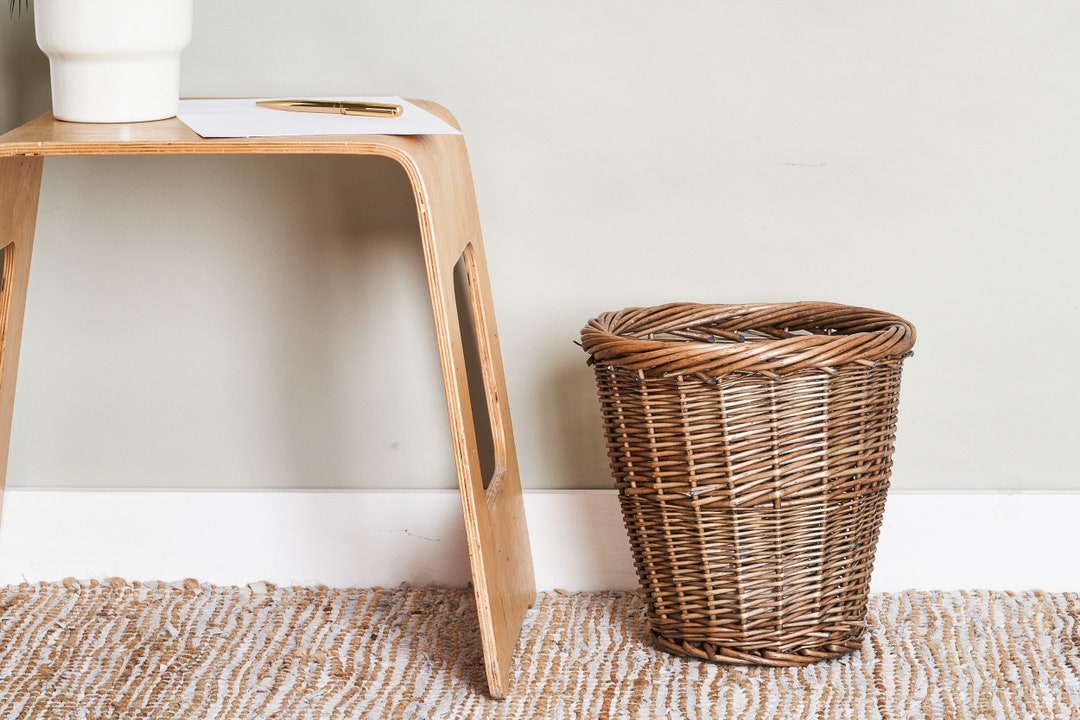Waste Paper Bin/basket. Full Antique Wash Willow Basket Bin. - Etsy