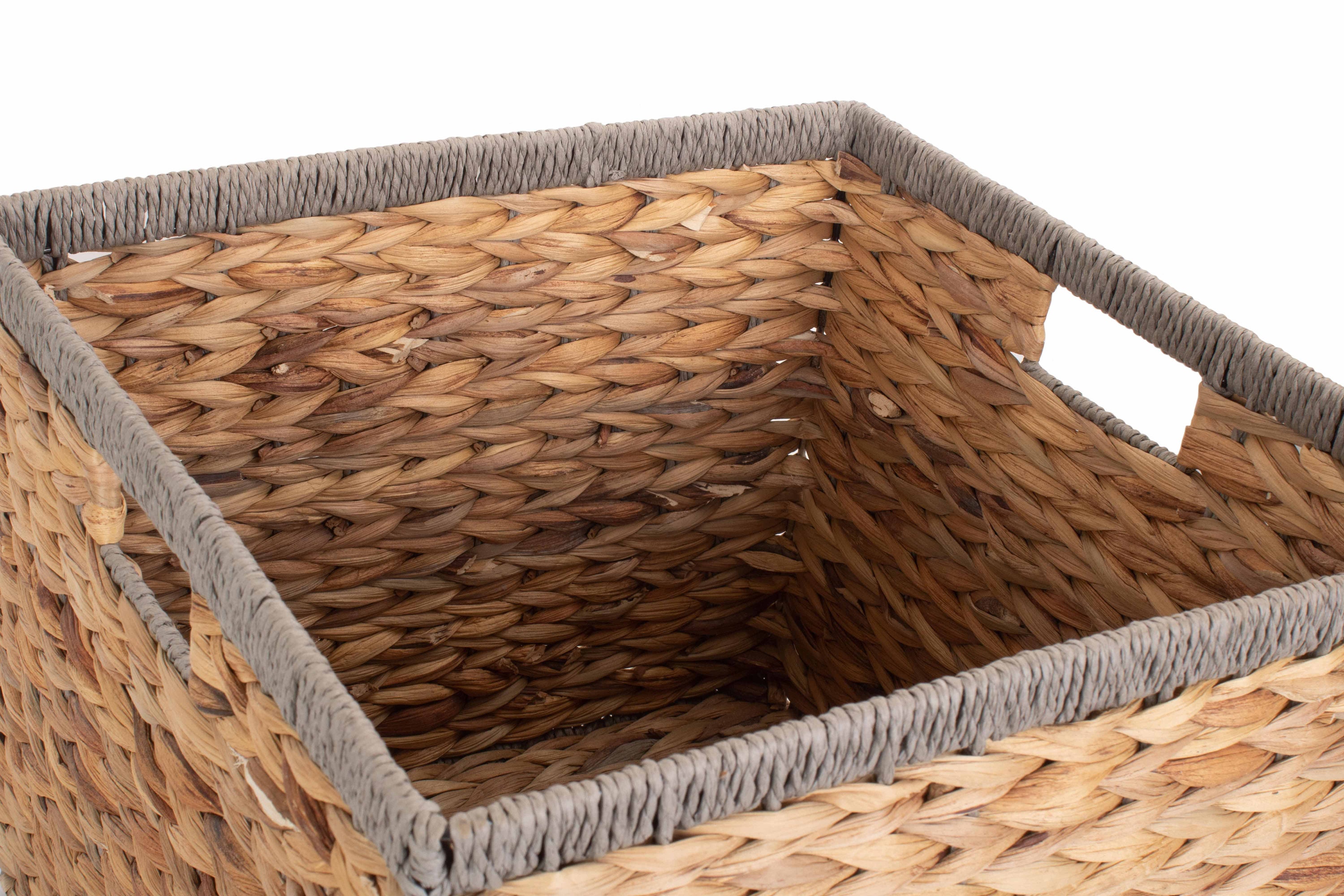 Storage Basket Square Basket With Grey Border - Etsy UK