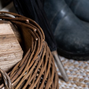 Log Basket Small Round Wicker Baskets in 2 Sizes - Etsy