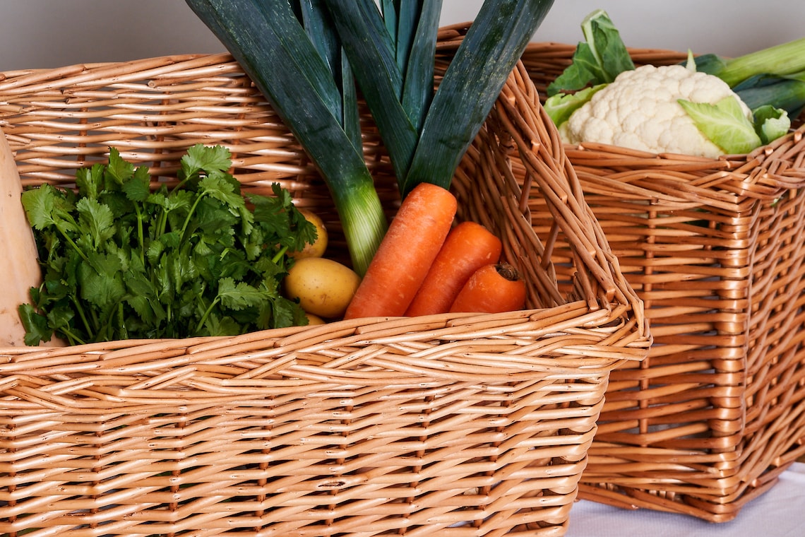 Vegetable Storage Basket Double Steamed Wicker Basket | Etsy