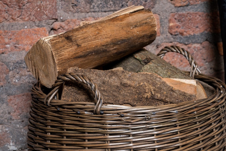 Log Basket Small Round Wicker Baskets in 2 Sizes - Etsy
