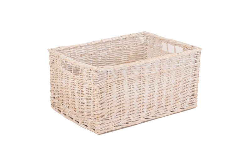 Storage Basket White Wicker Baskets in 4 Sizes - Etsy
