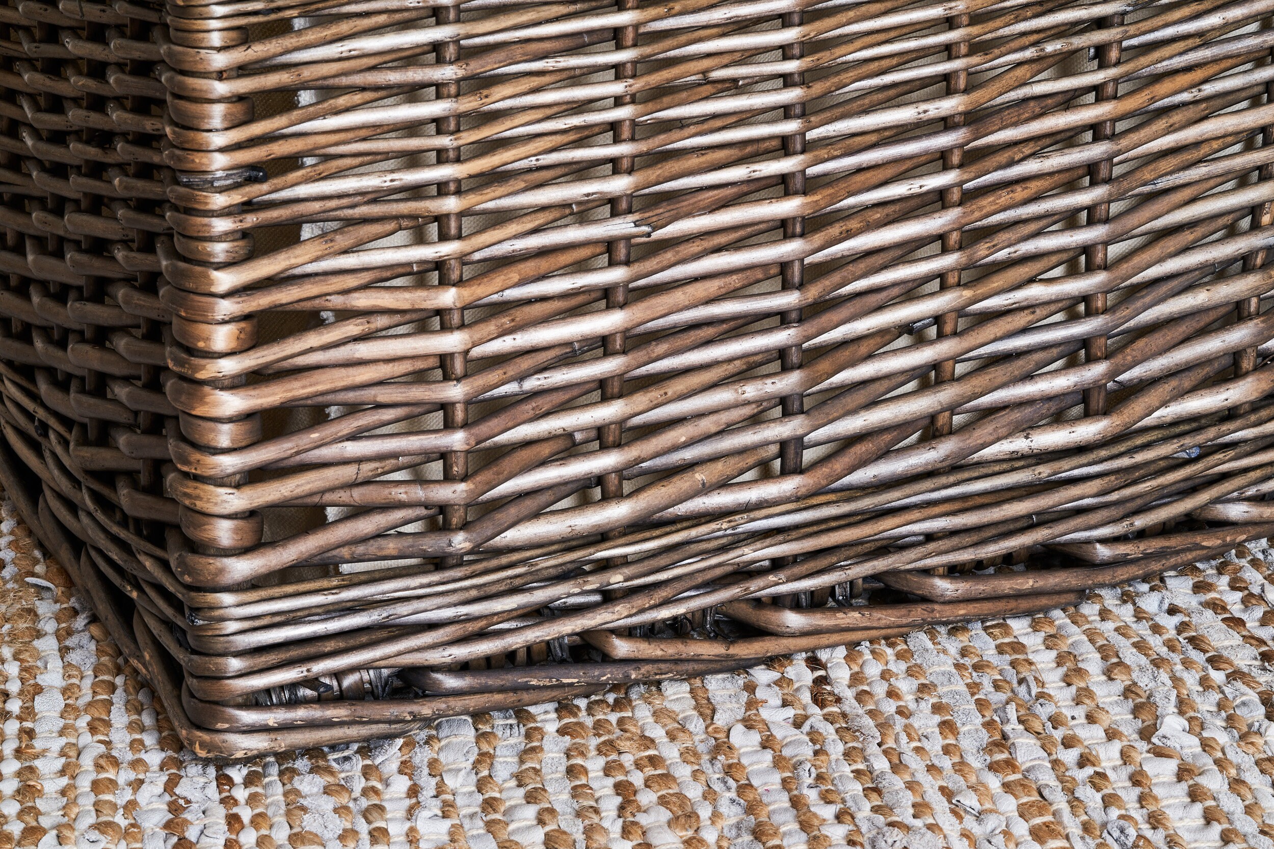 Large Wicker Laundry Basket Handmade With Lid & Cotton - Etsy