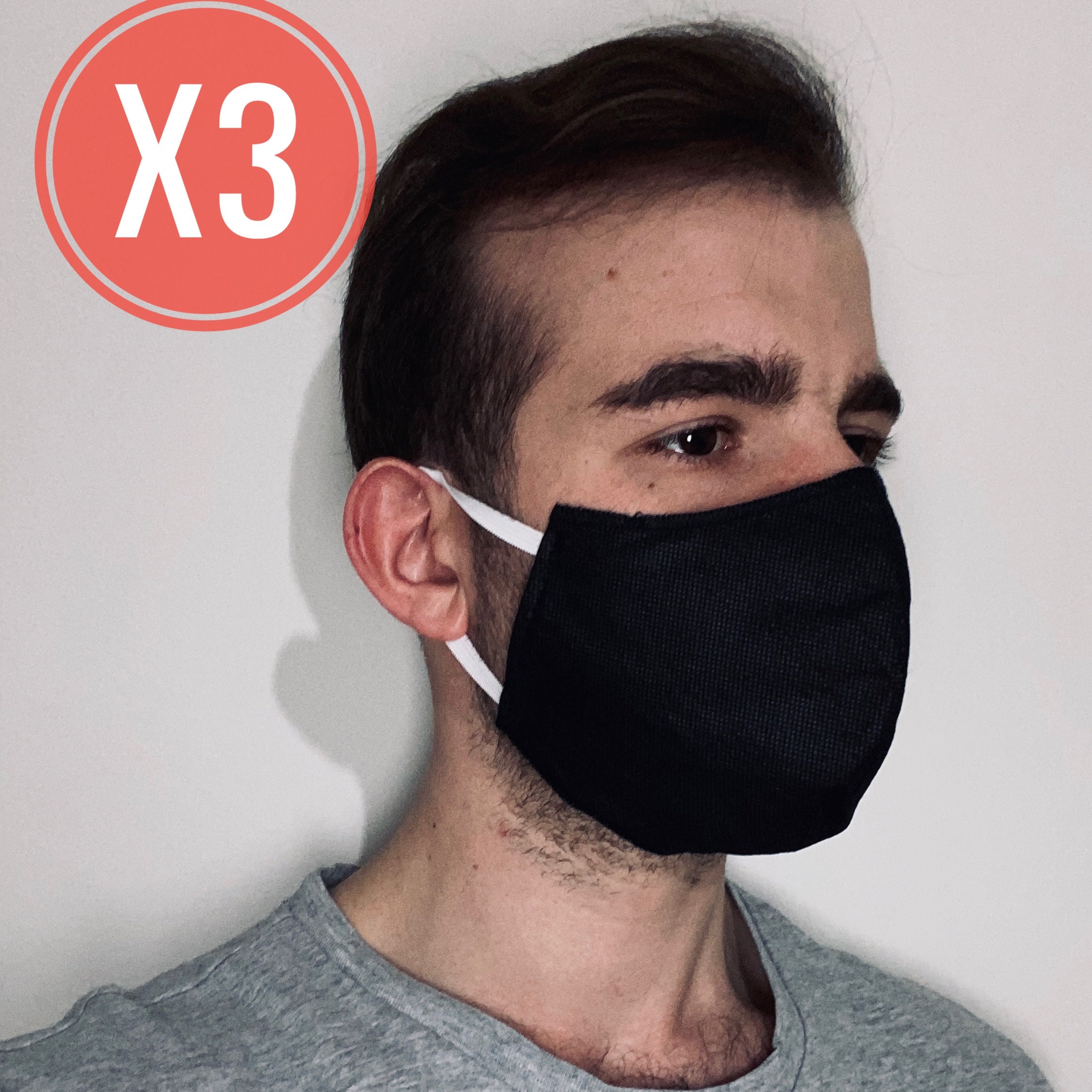 Set 3 Facial Masks, Double-layer Masks of TNT FFP2, Washable Face Mask ...