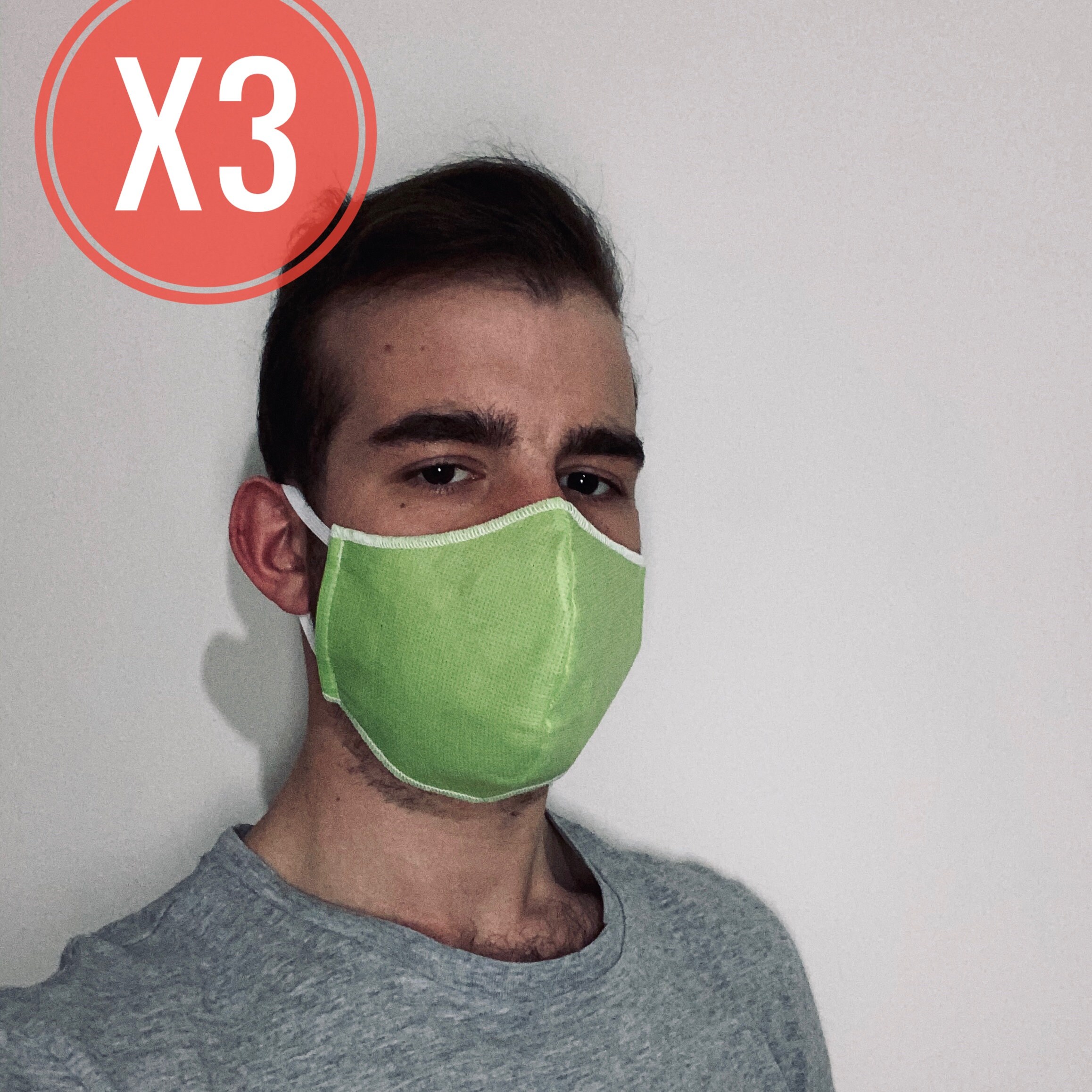 Set 3 Facial Masks, Double-layer Masks of TNT FFP2, Washable Face Mask ...