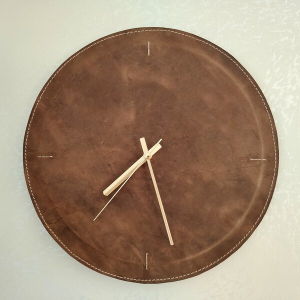 Leather Wall Clock - Etsy