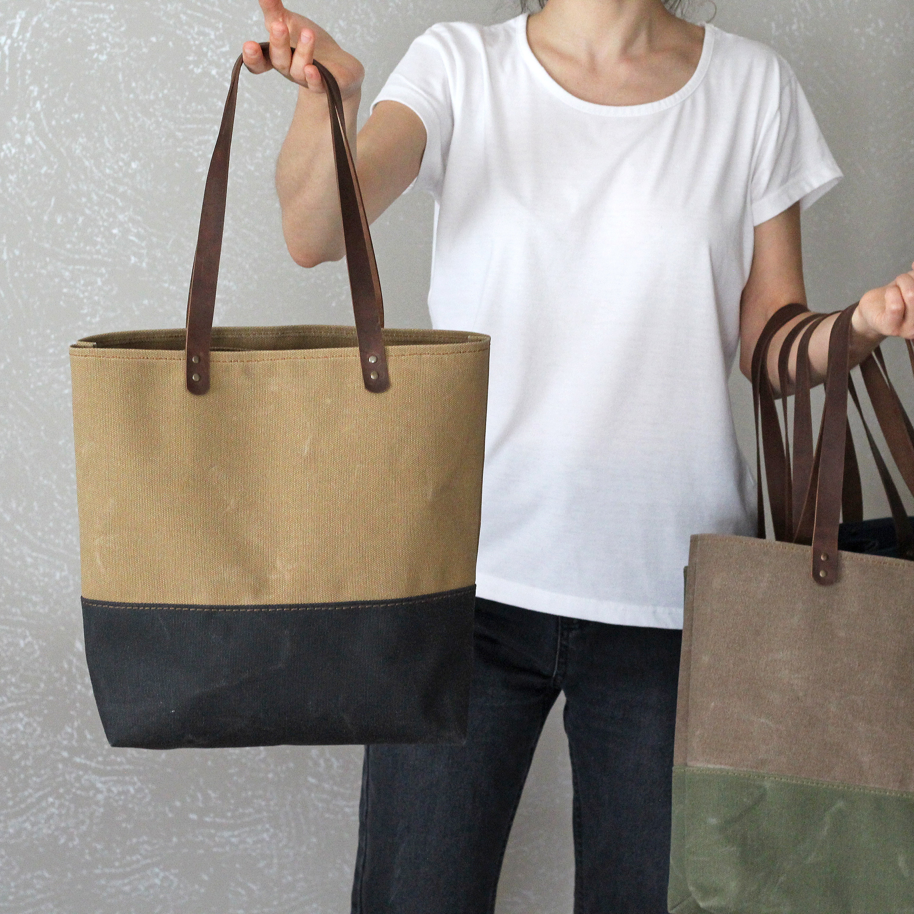 Canvas Tote Create Your Own Bag for Women, Personalized 2 Color Unique ...