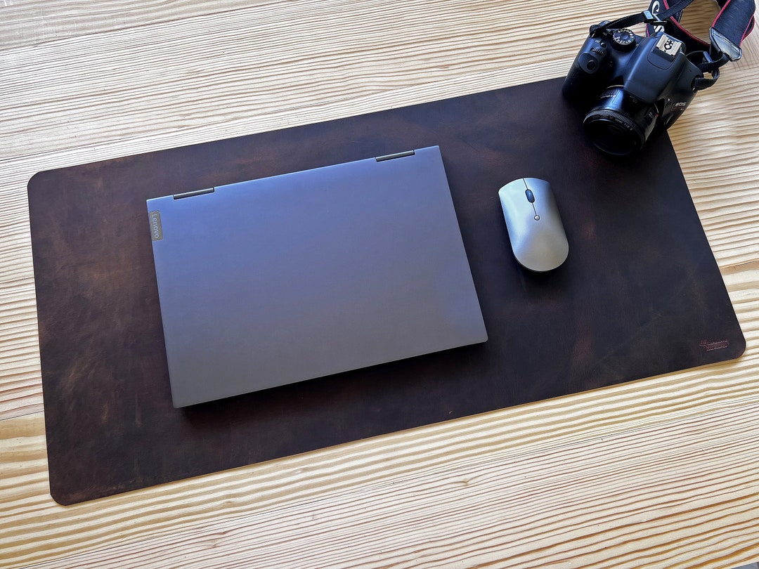 Leather Desk Writing Mat, Desk Pad, Personalized Monogram Mouse Pad ...