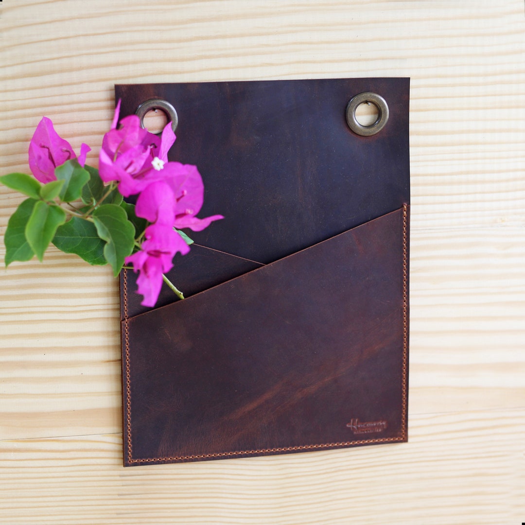 Leather Mail Organizer, Wall Mounted Mailbox, Letter Holder, Mail Caddy ...